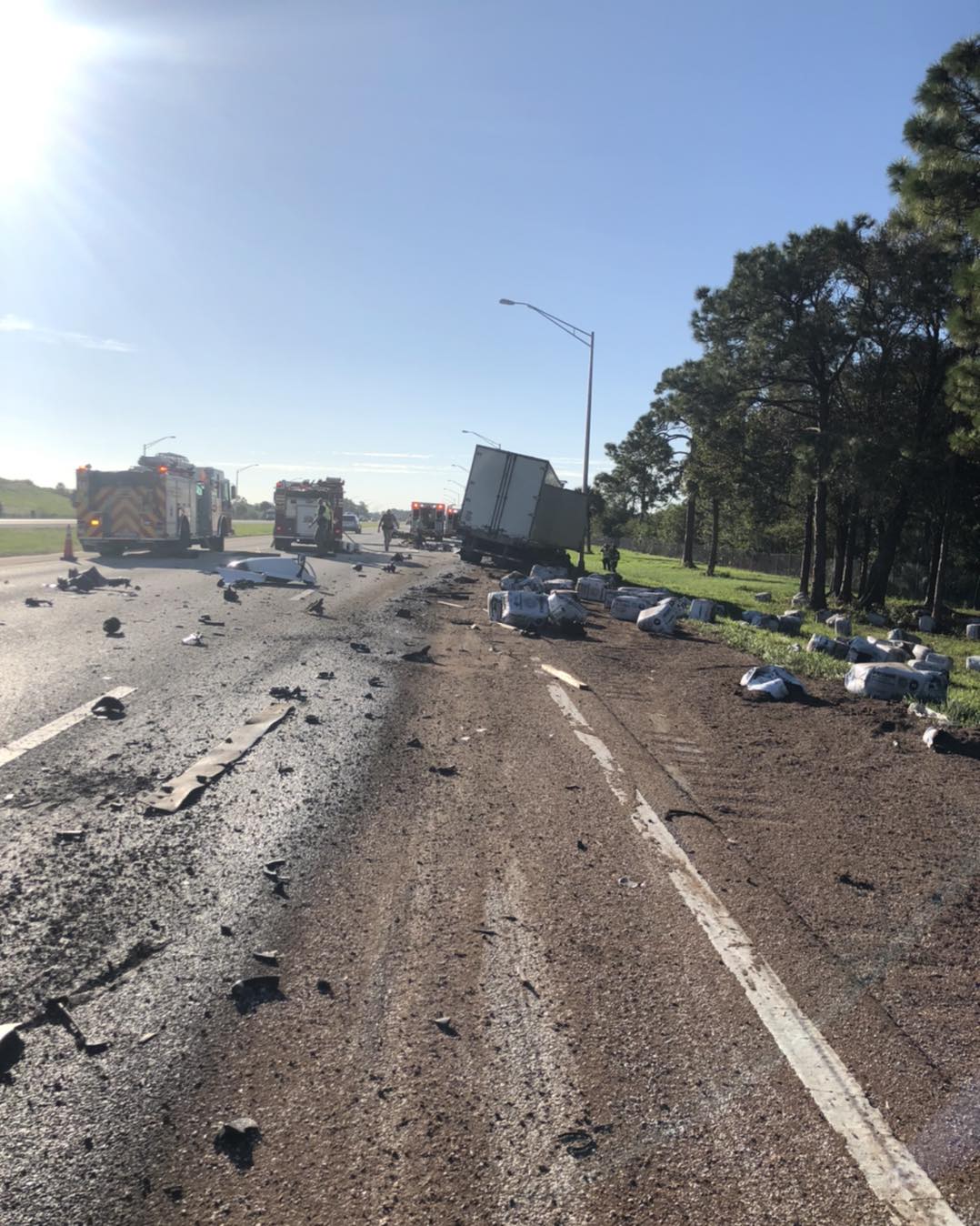 1 hurt after two tractor trailers collide on I-95 - Vero News